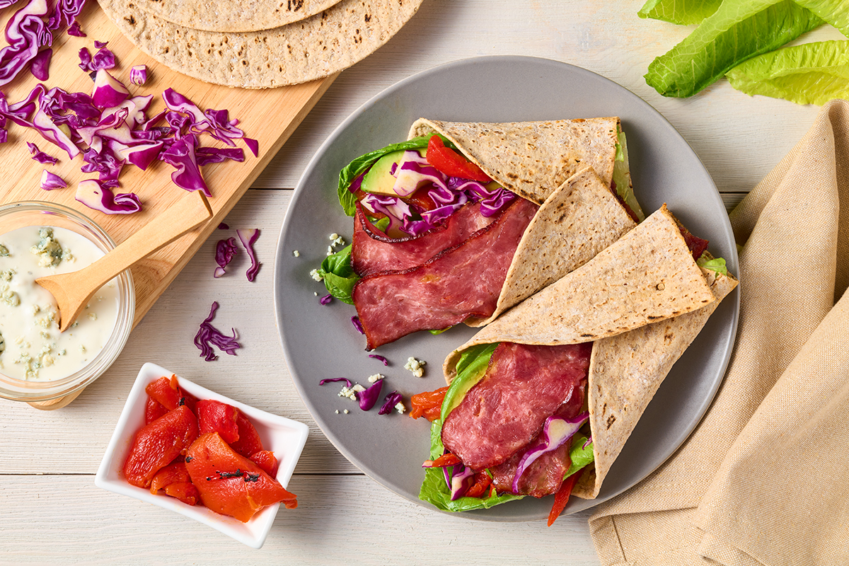 Turkey Bacon & Blue Cheese Wrap – Weaver's Snack Sticks