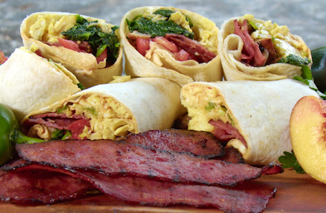 Spicy Turkey Bacon, Egg and Cheese Breakfast Wrap – Weaver's Snack Sticks